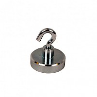Neodymium NdFeB shallow Pot Magnets with a Hook | Eclipse Magnetics